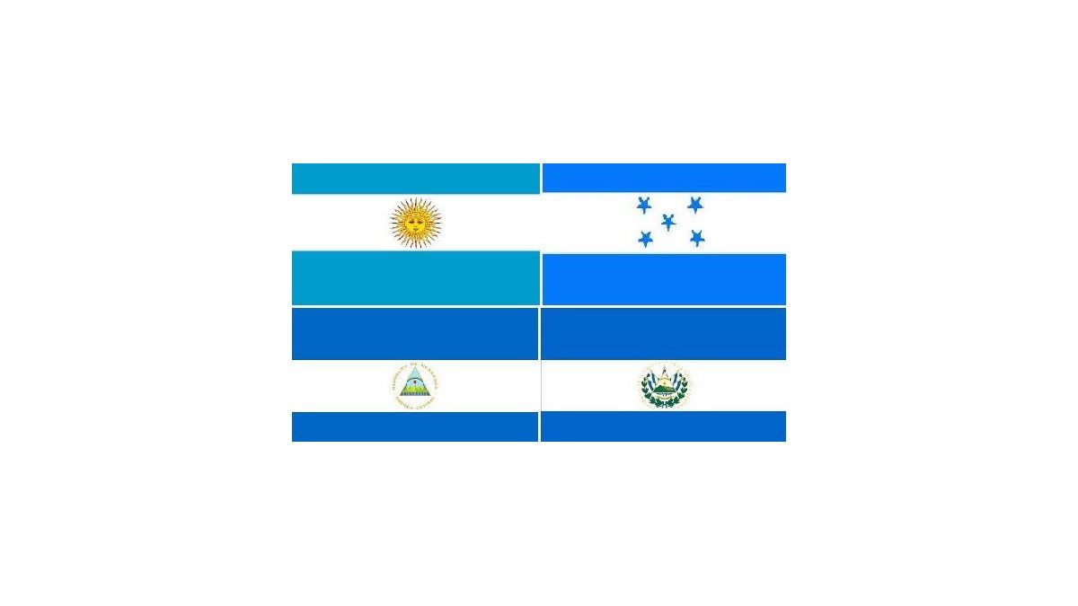 Banderas hermanas de la celeste y blanca