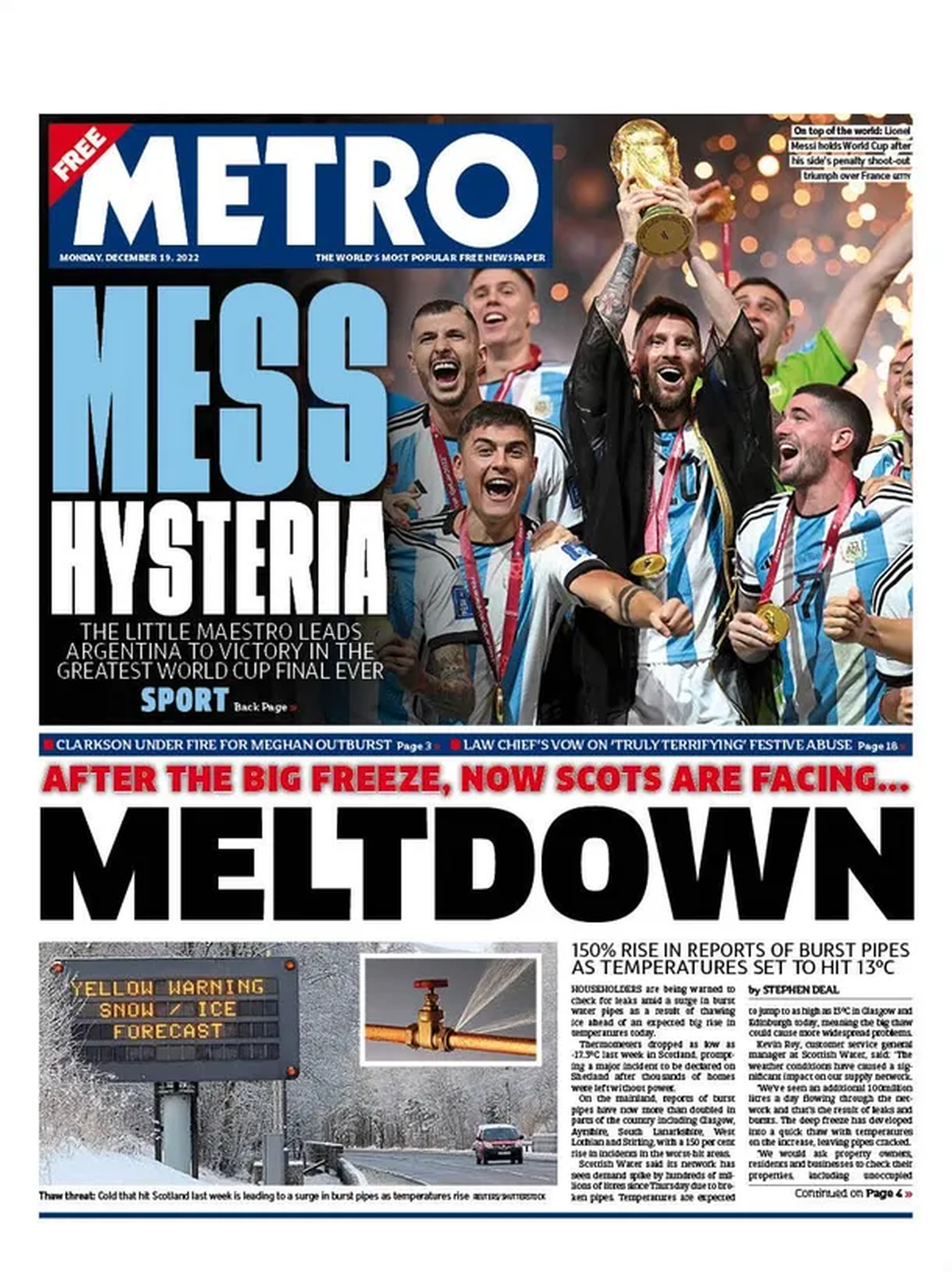 Las portadas de los diarios sobre Argentina Campeón