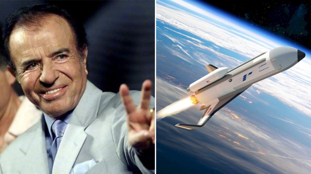 A la estratósfera en dos horas: la extravagante promesa de Menem